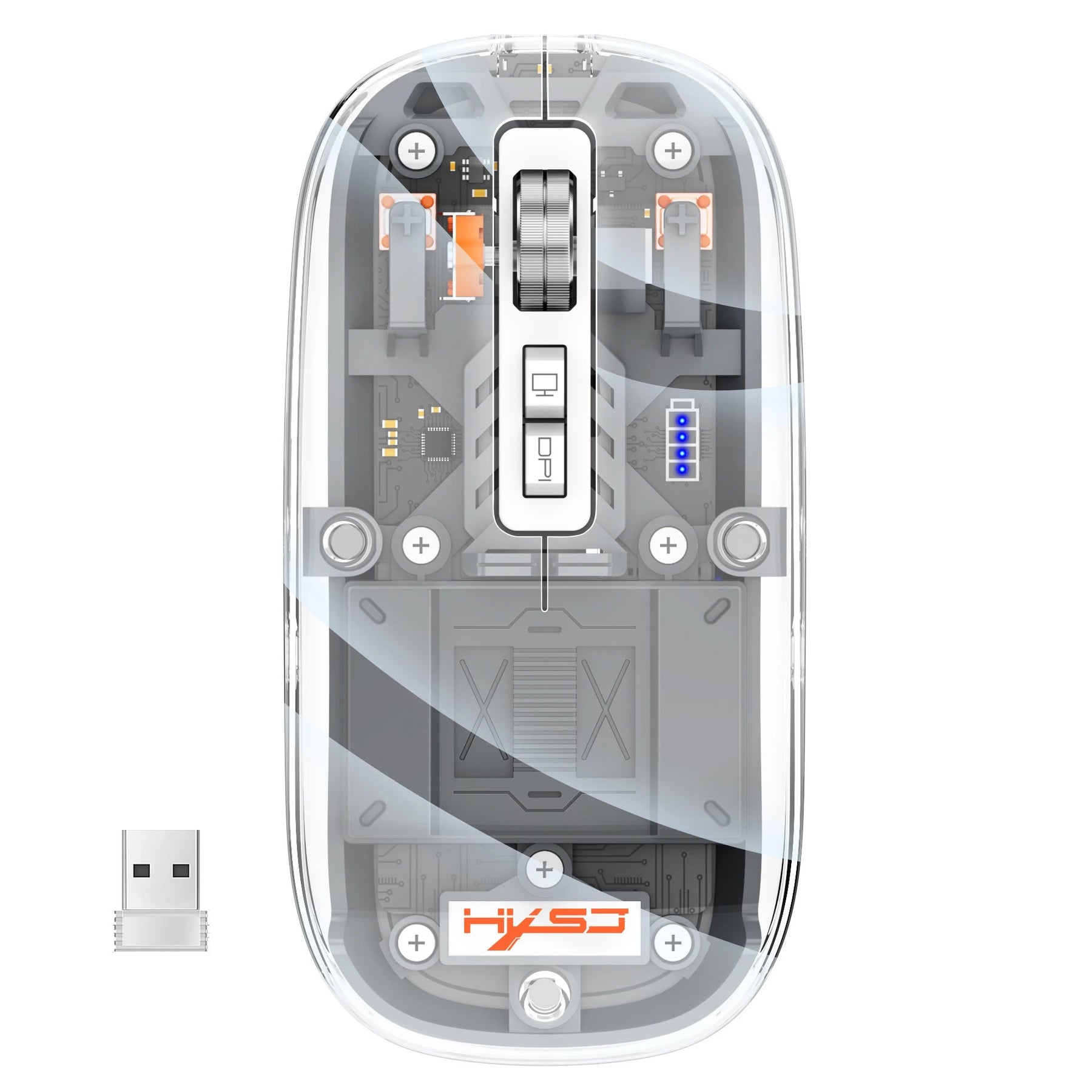 Compro™ 3 Modes Wireless Transparent 2.4G Mouse
