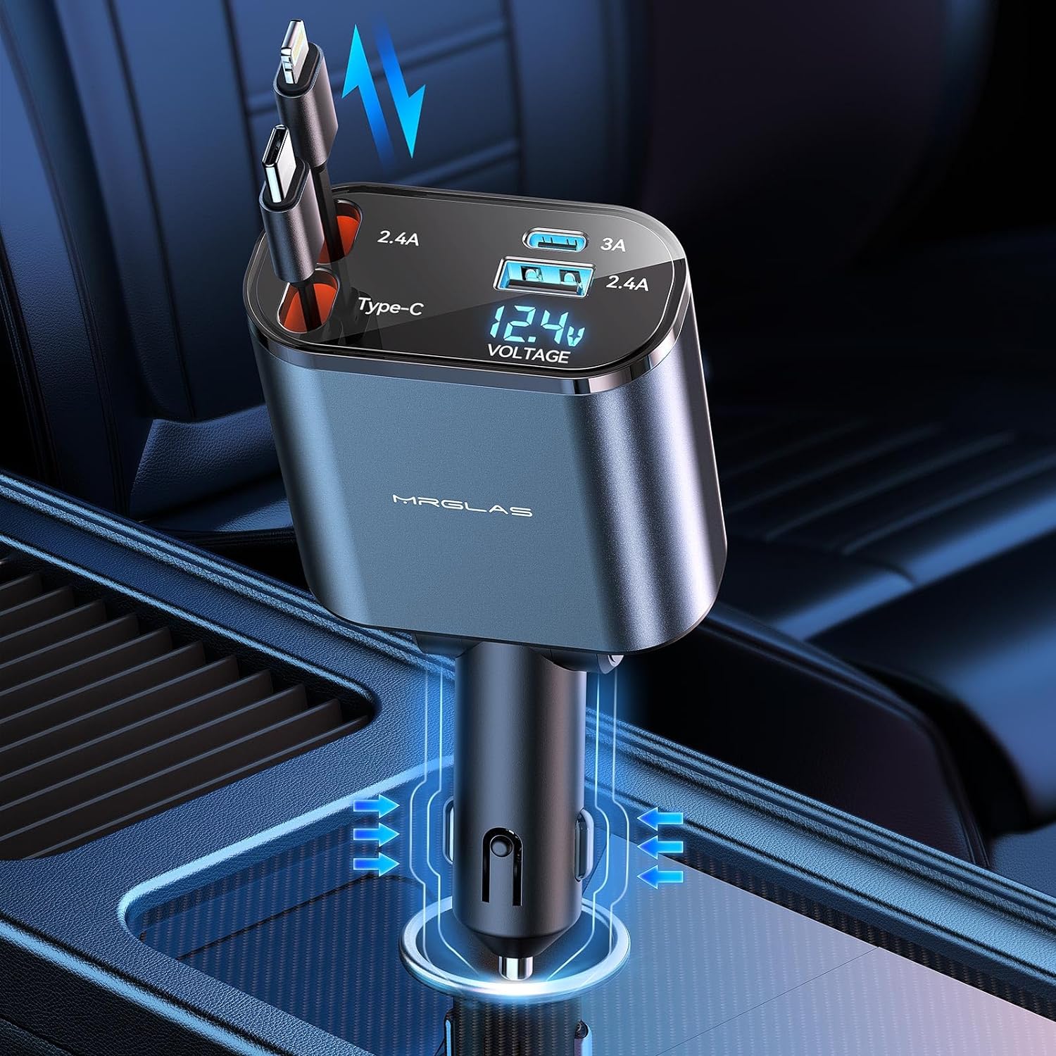 Compro™ 4-In-1 Retractable Car Charger