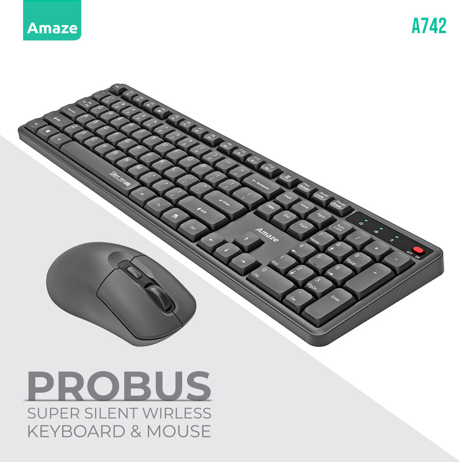 Probus Super Silent Wireless Keyboard & Mouse Combo | A742